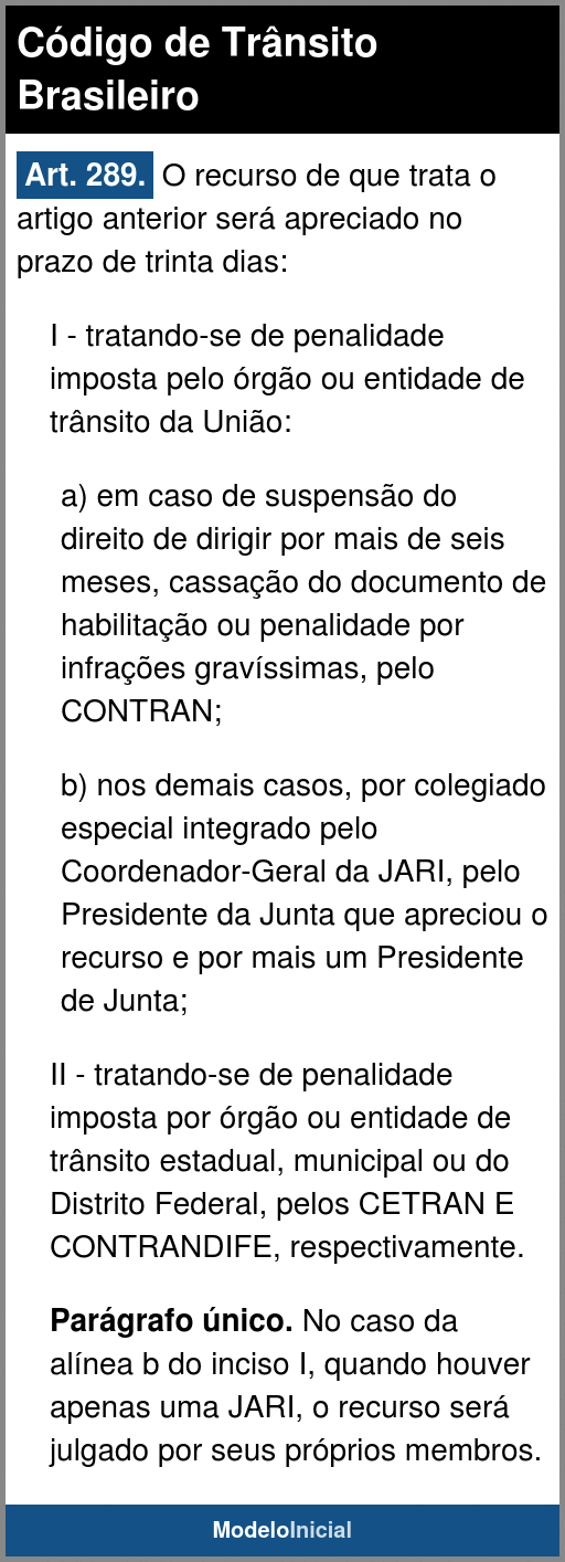 Artigo 289 - CTB / 1997