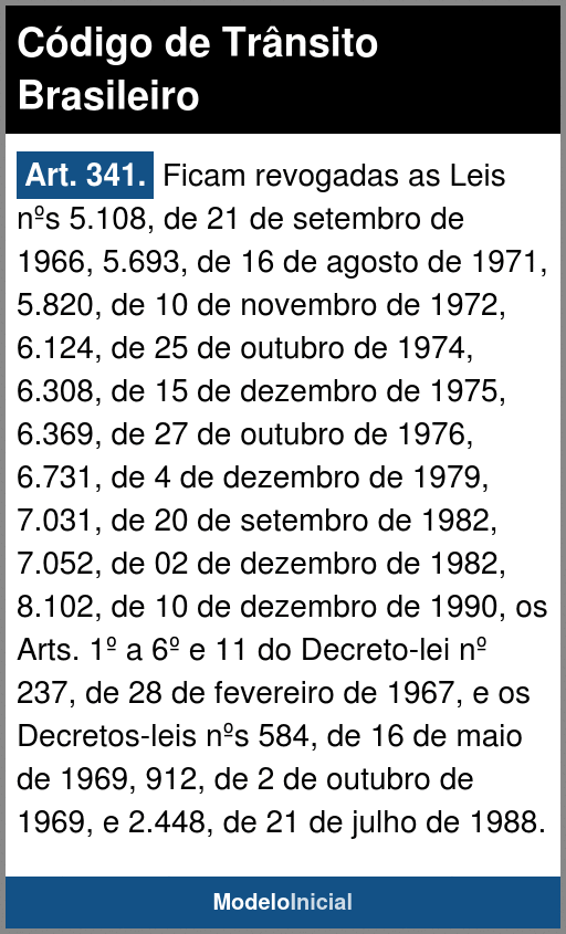 Artigo 341 - CTB / 1997