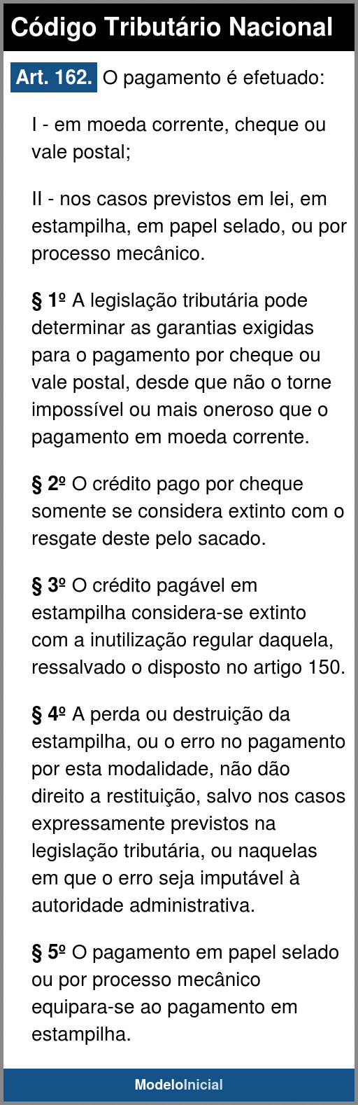 Artigo 162 - CTN / 1966