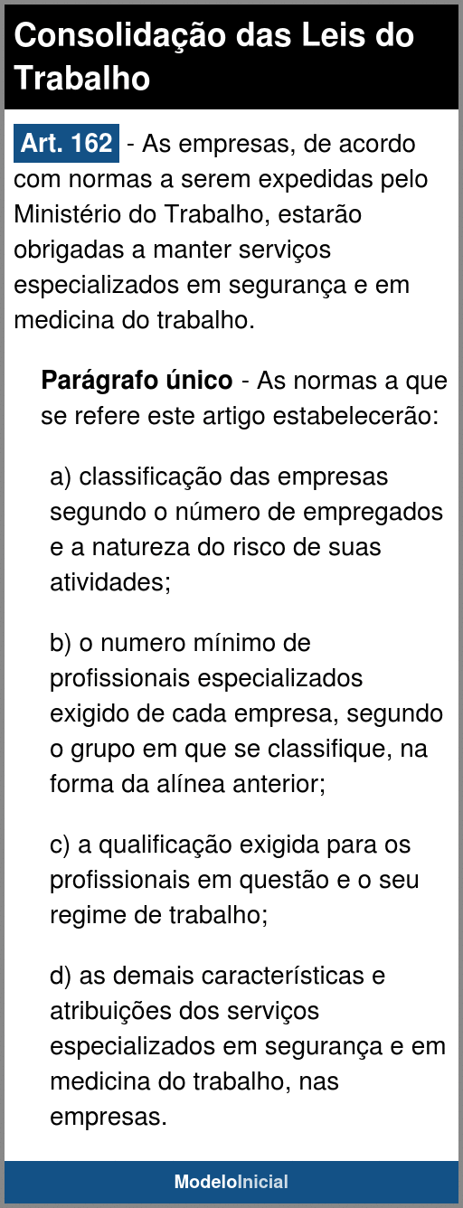 Artigo 162 - CLT / 1943