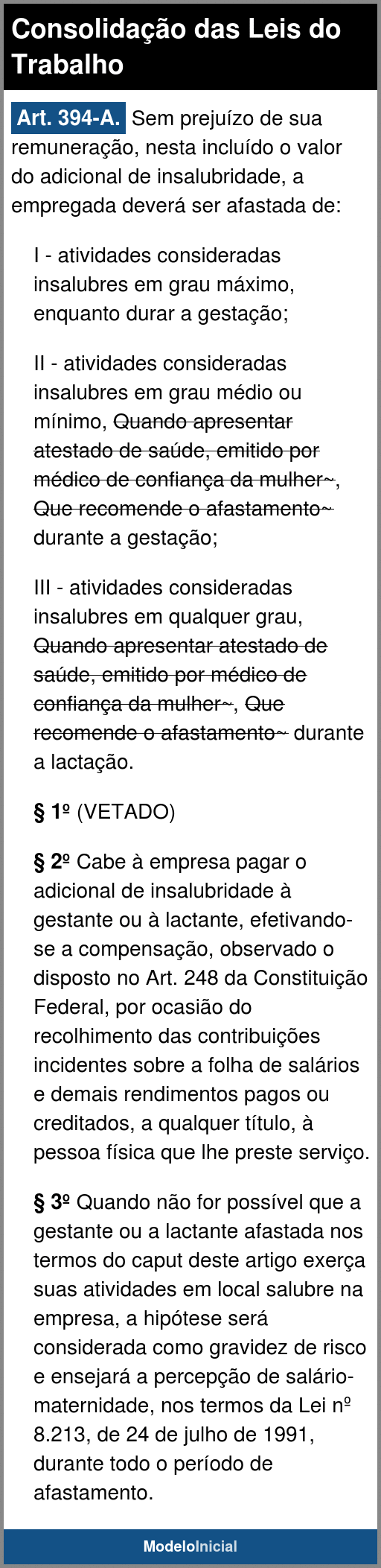 Artigo 394-A - CLT / 1943