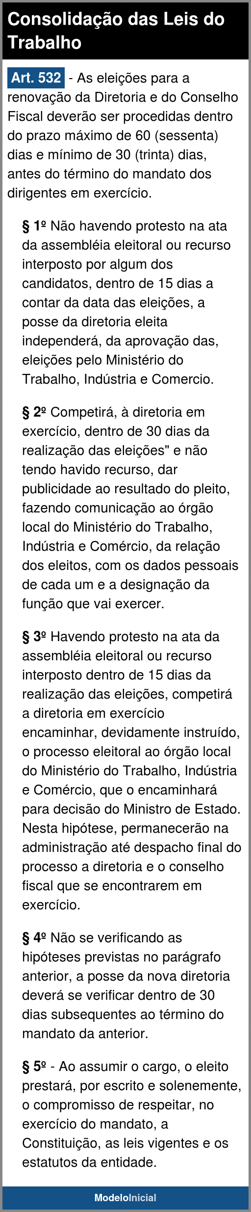 Artigo 532 - CLT / 1943