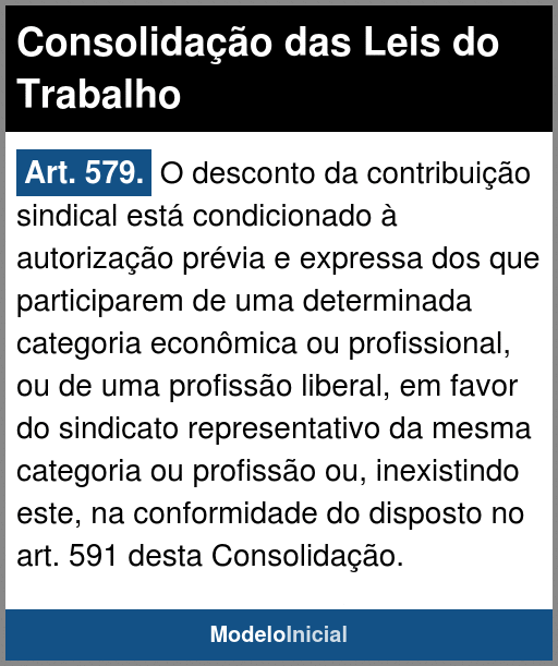 Artigo 579 - CLT / 1943
