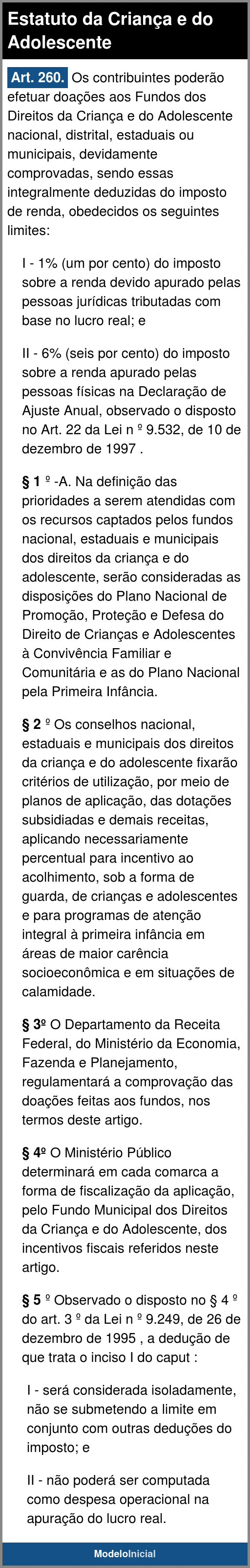 Artigo 260 - ECA / 1990