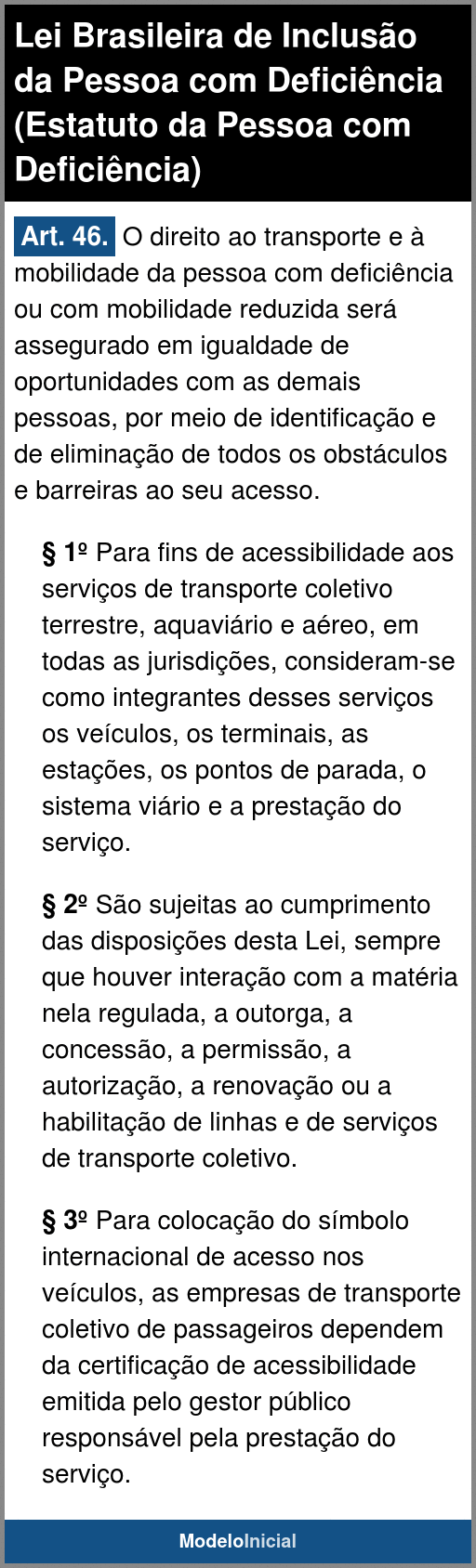 Artigo 46 - Lei Brasileira de Inclusão da Pessoa com Deficiência (Estatuto da Pessoa com ...
