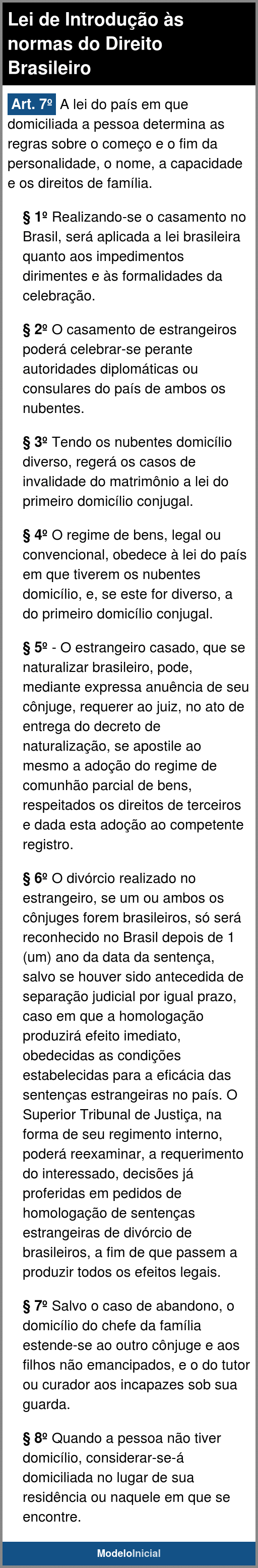 Artigo 7 - LINDB / 1942