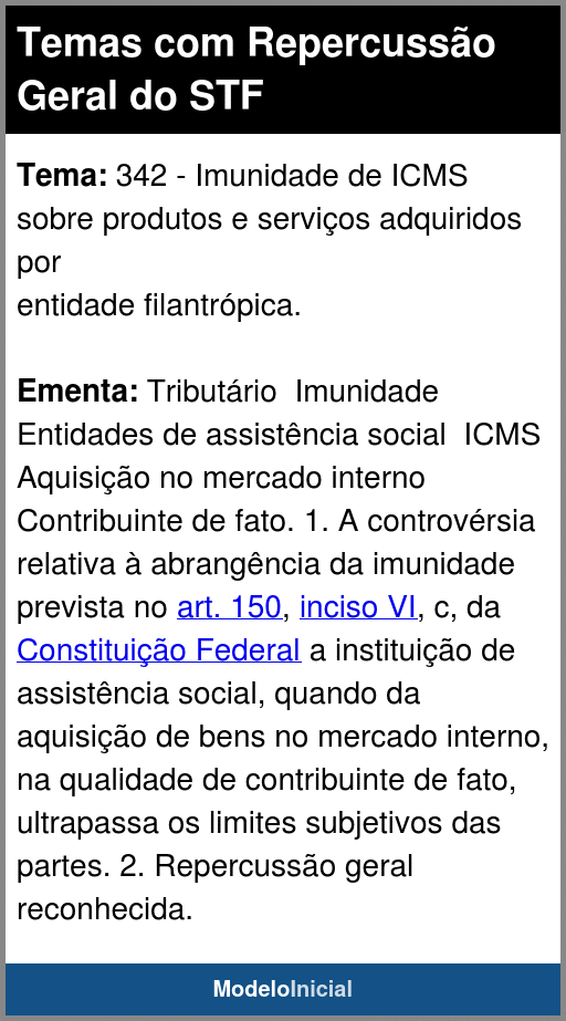 Tema 342 - Temas com Repercussão Geral do STF