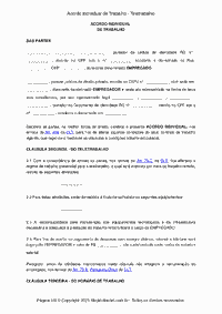 Modelo Acordo Individual de Trabalho - Teletrabalho