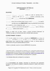 Modelo Contrato de Trabalho - 2025- Teletrabalho - Home office